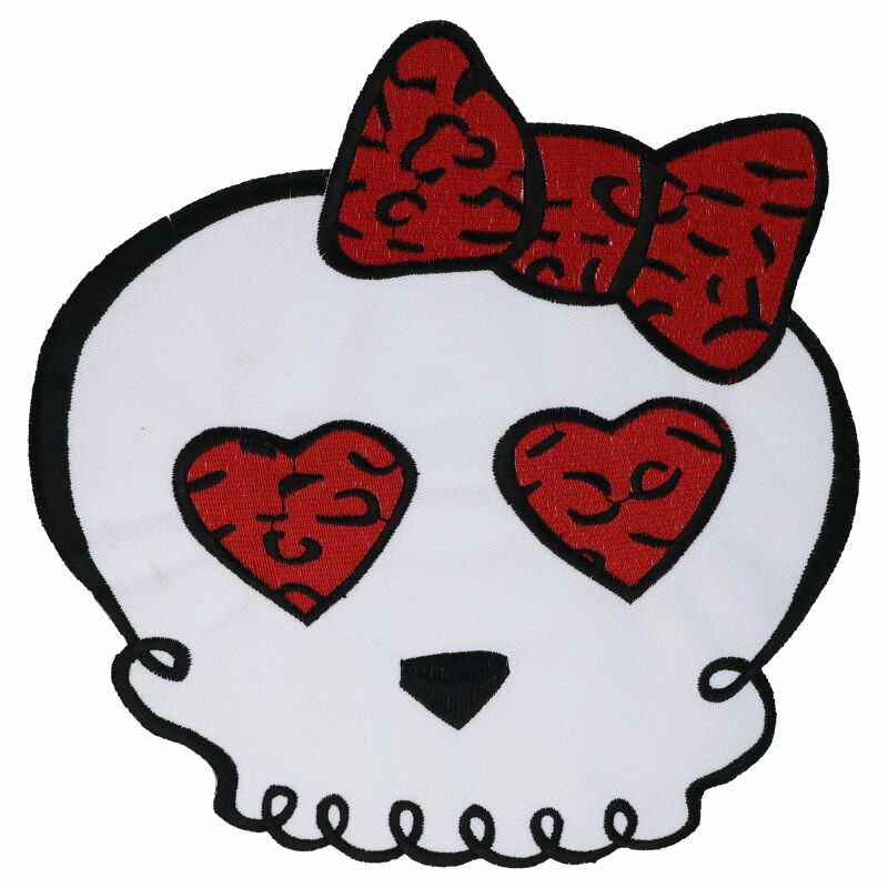 Parche grande - Calavera con corazon y pajarita - rojo, 82,55 Skr